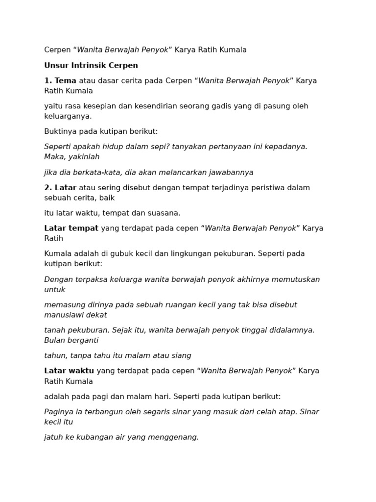 Unsur Intrinsik Cerpen | PDF