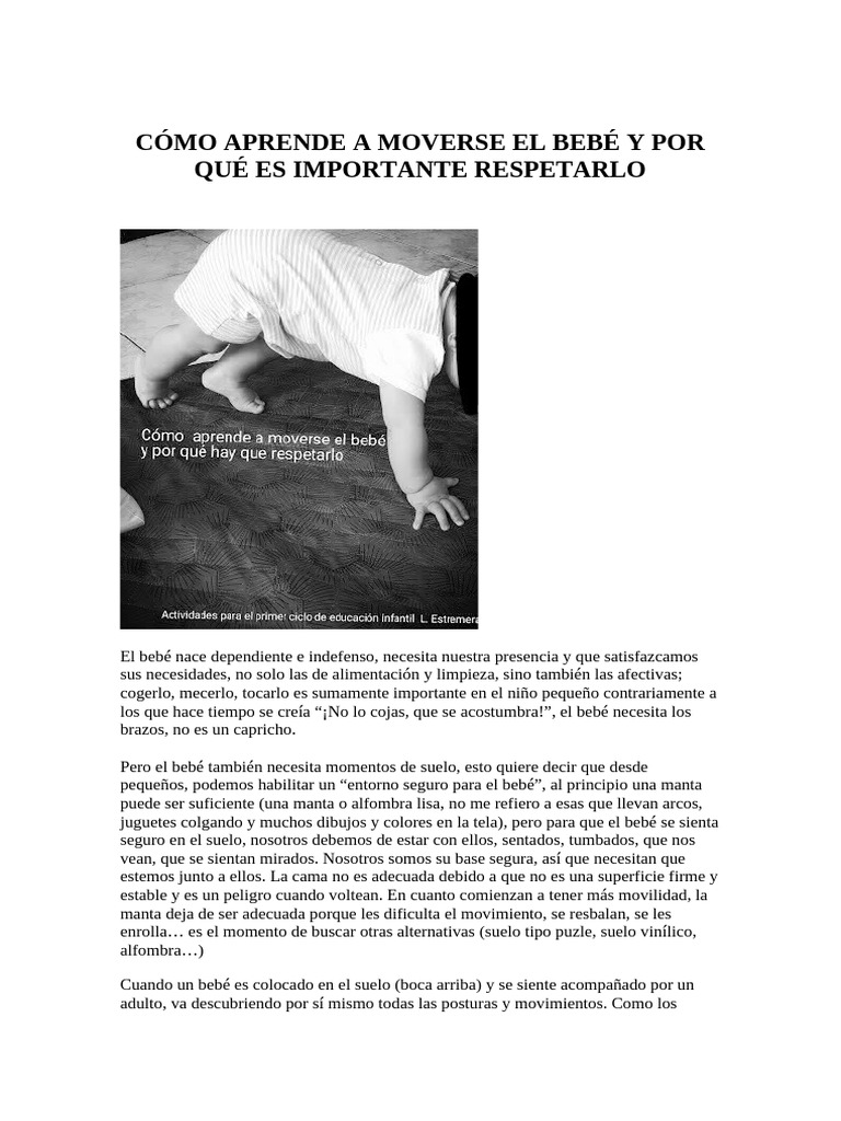 Cómo Aprende A Moverse El Bebé y Por Qué Es Importante Respetarlo | PDF ...
