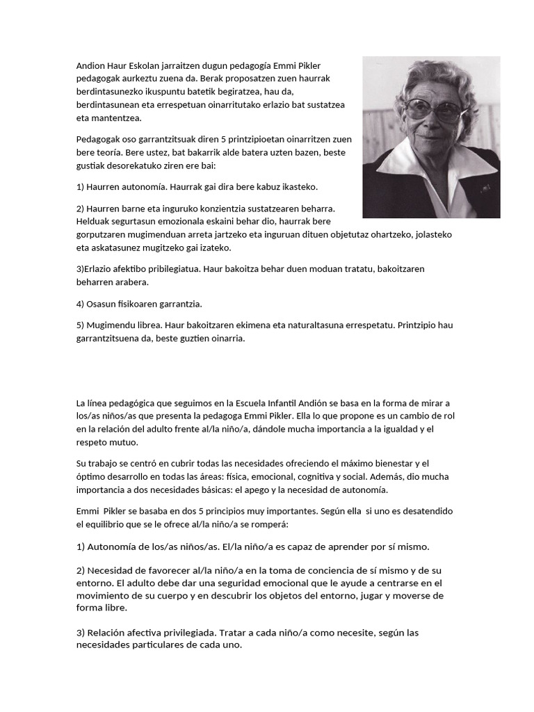 Emmi Pikler Facebook | PDF