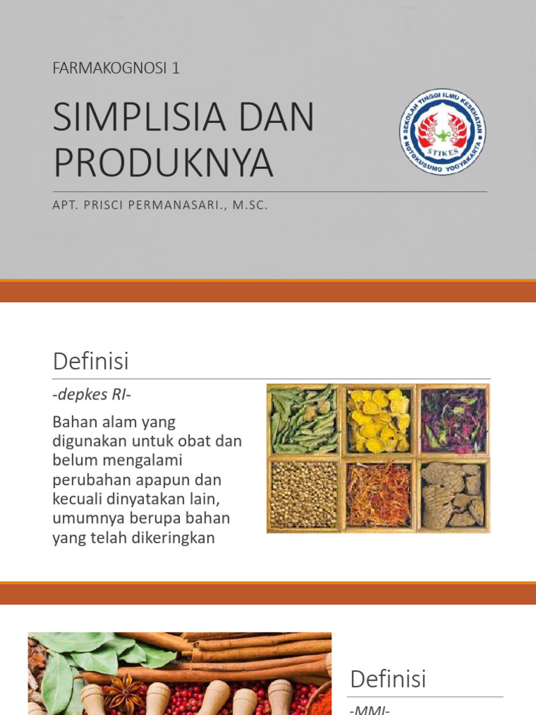 Simplisia Farmakognosi 1 | PDF