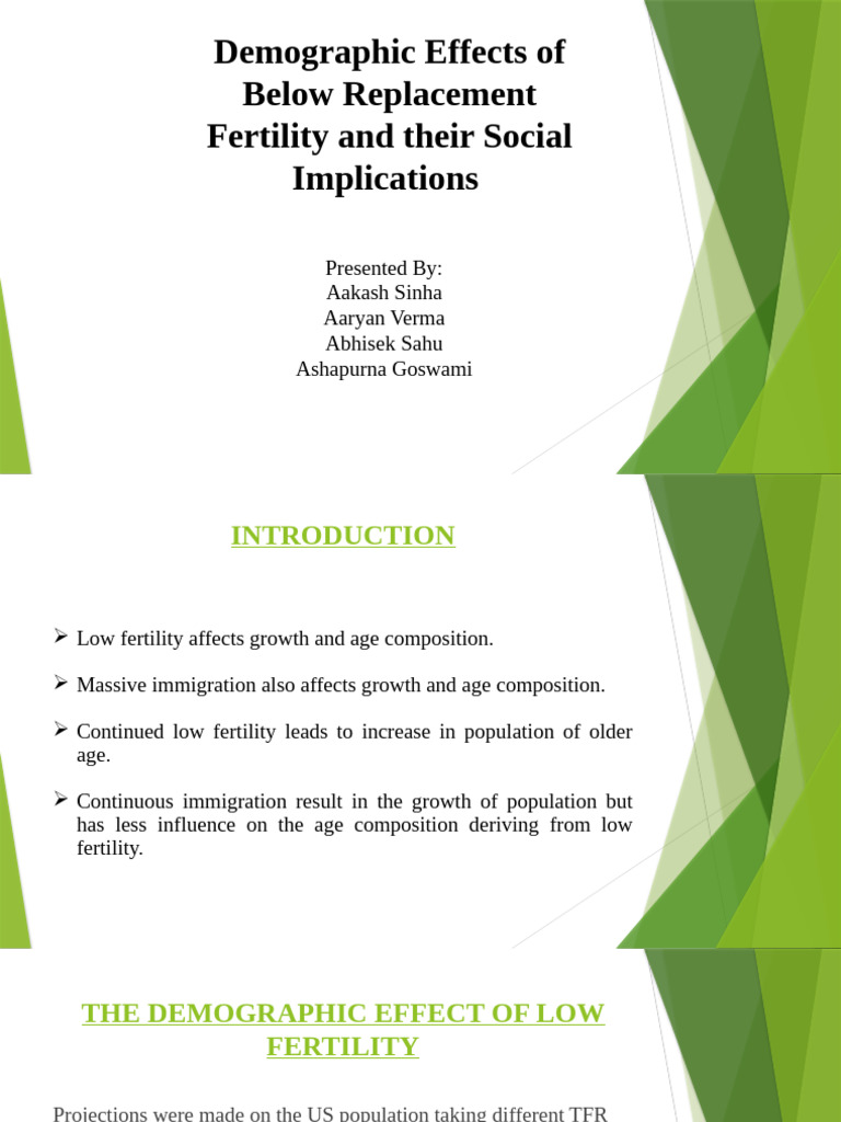 Demographic Effects of Below Replacement Fertility and Their | PDF ...