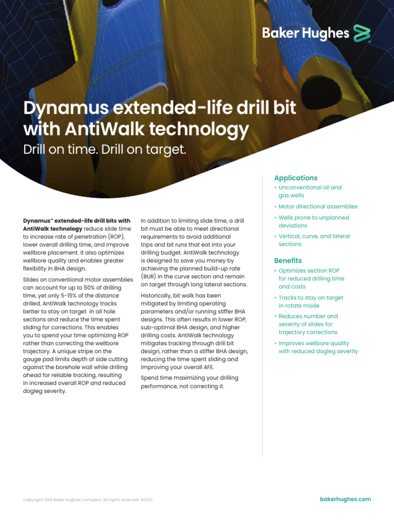 Dynamus Antiwalk Drill Bit Technology SLSH | PDF | Oil Well | Borehole