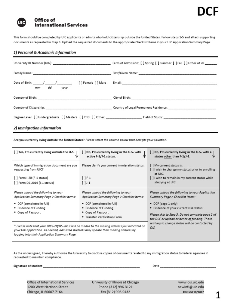 Declaration and Certification Finances (DCF), 10.2022 | PDF ...