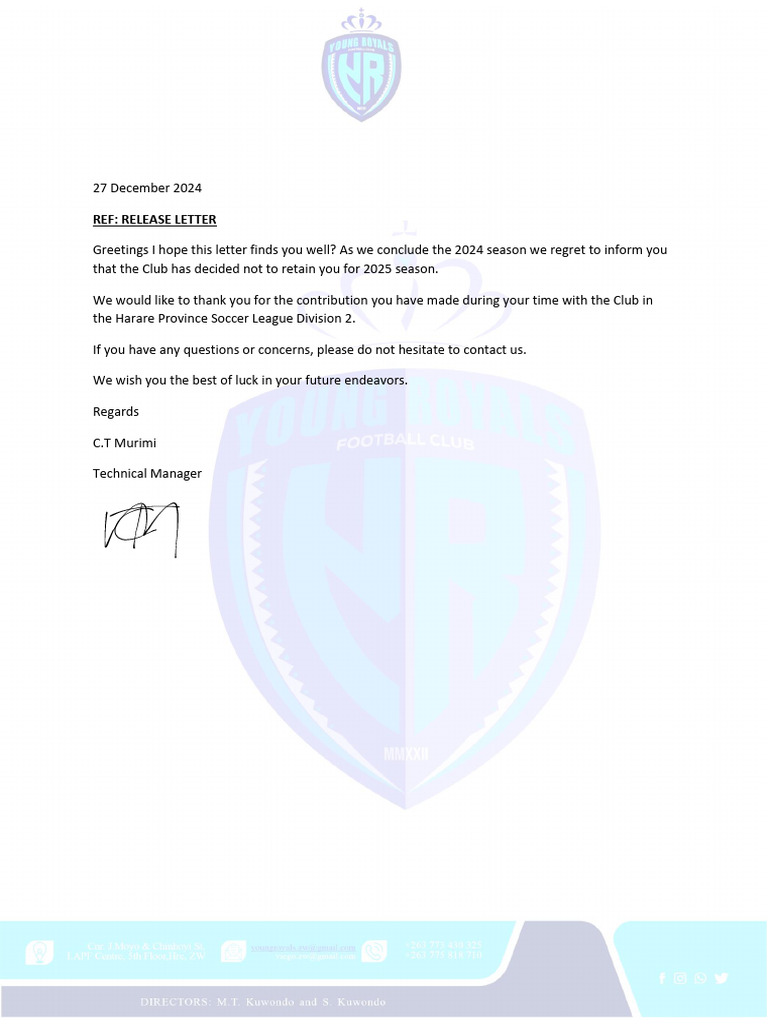 Young Royals 2025 Release Letter | PDF