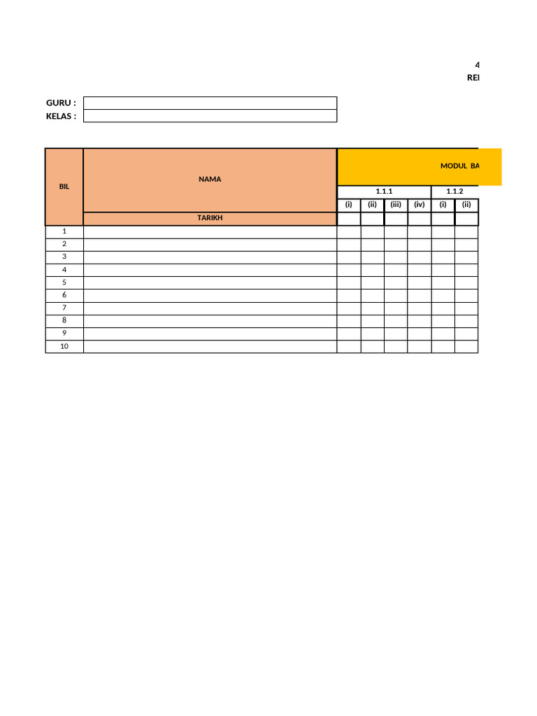 REKOD SEMAKAN PBD PSV | PDF