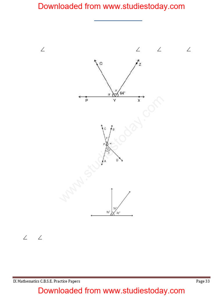 CBSE Class 9 Lines and Angles Assignment 4 | PDF | Angle | Classical Geometry