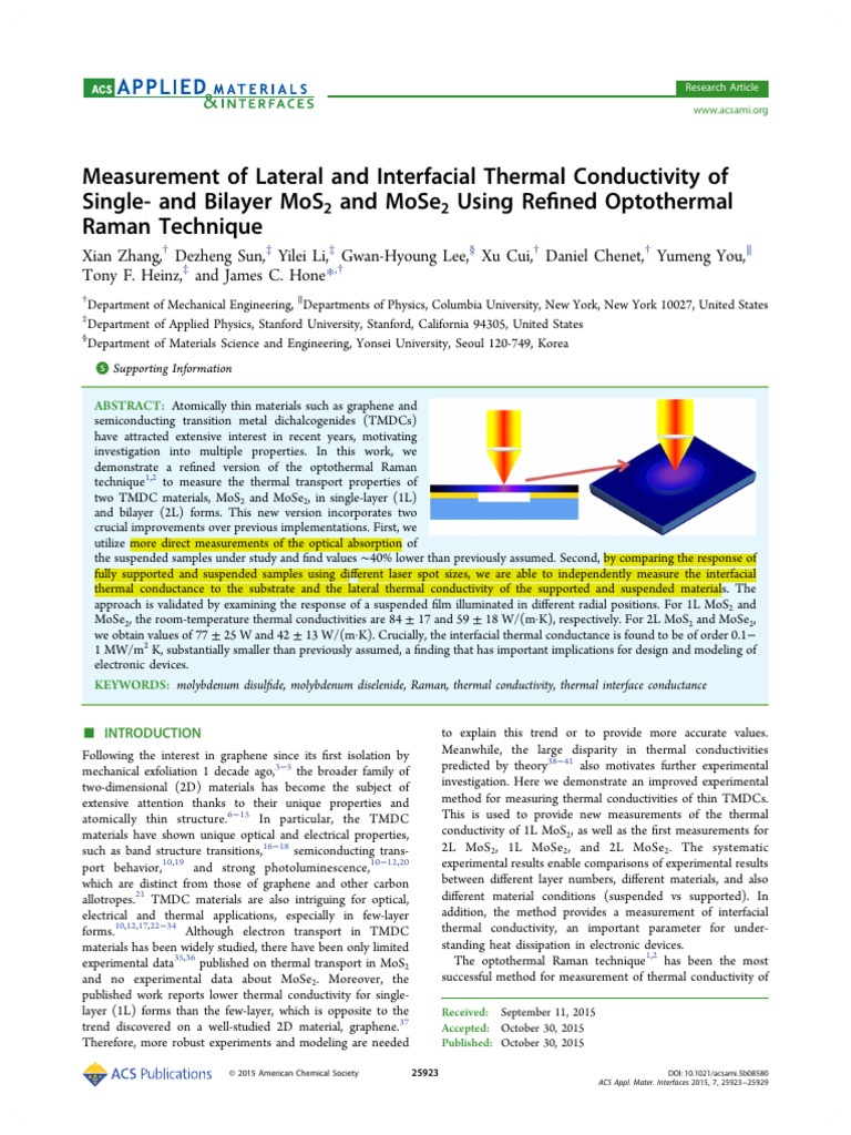 Measurement of Lateral and Interfacial Thermal Conductivity of Single ...