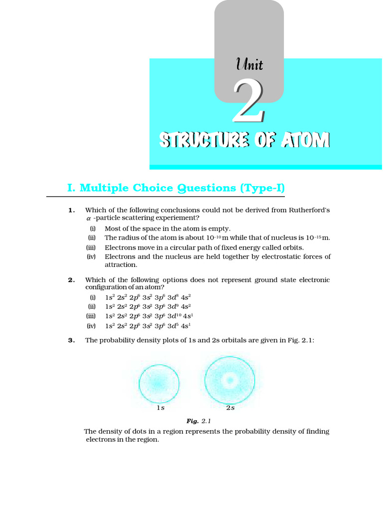 Structure Of Atom Pdf Atomic Orbital Electron
