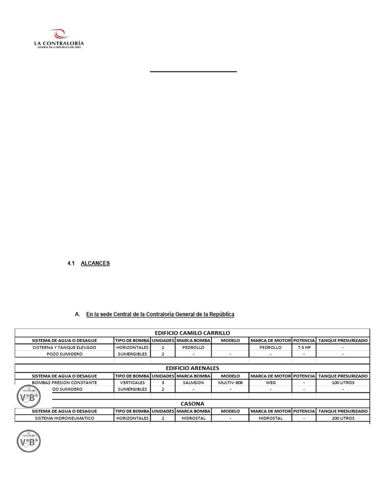 2.TDR Mantto Del Sistema de Bombeo de Agua y Desague de Las Sedes de La CGR Ubicados en Lima ...