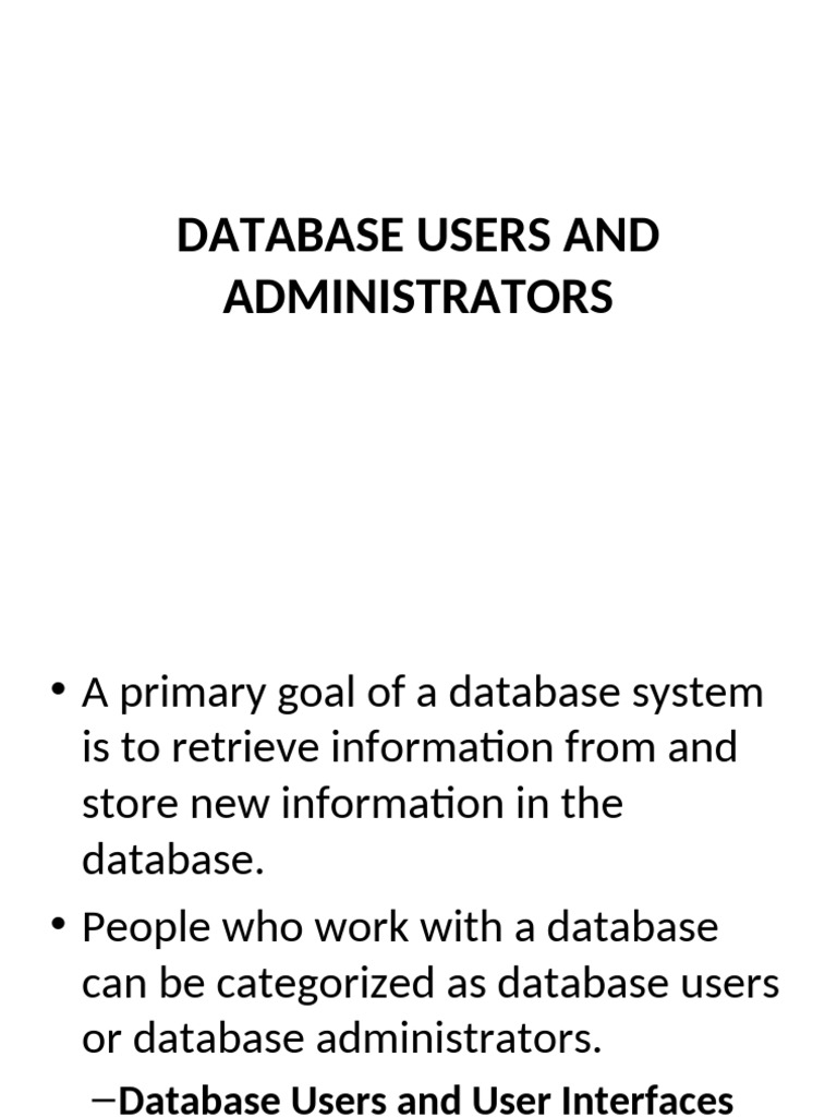 1.5database Users and Administrators | PDF | Databases | Computer Data Storage
