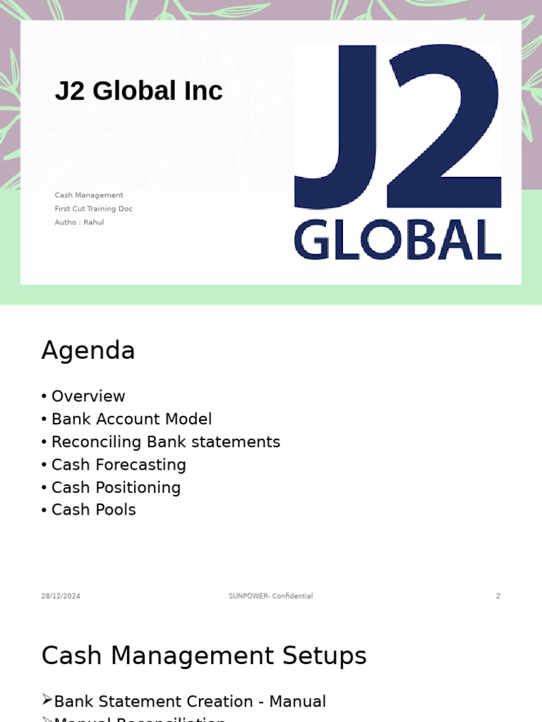 J2 Global Inc (Cash Management) | PDF | Cash | Banks