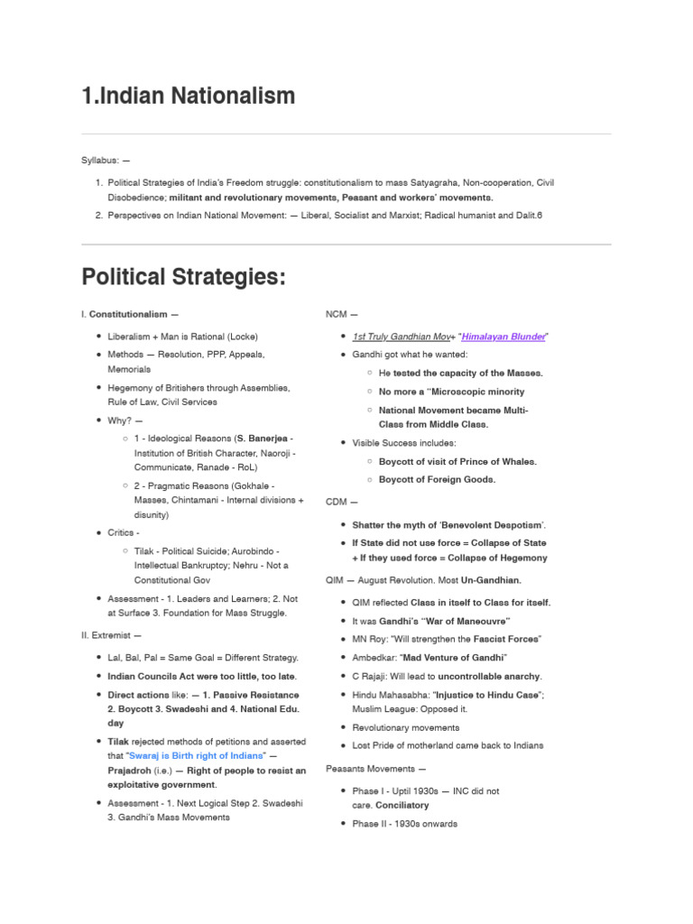 1.Indian Nationalism | PDF | Nationalism | Nation
