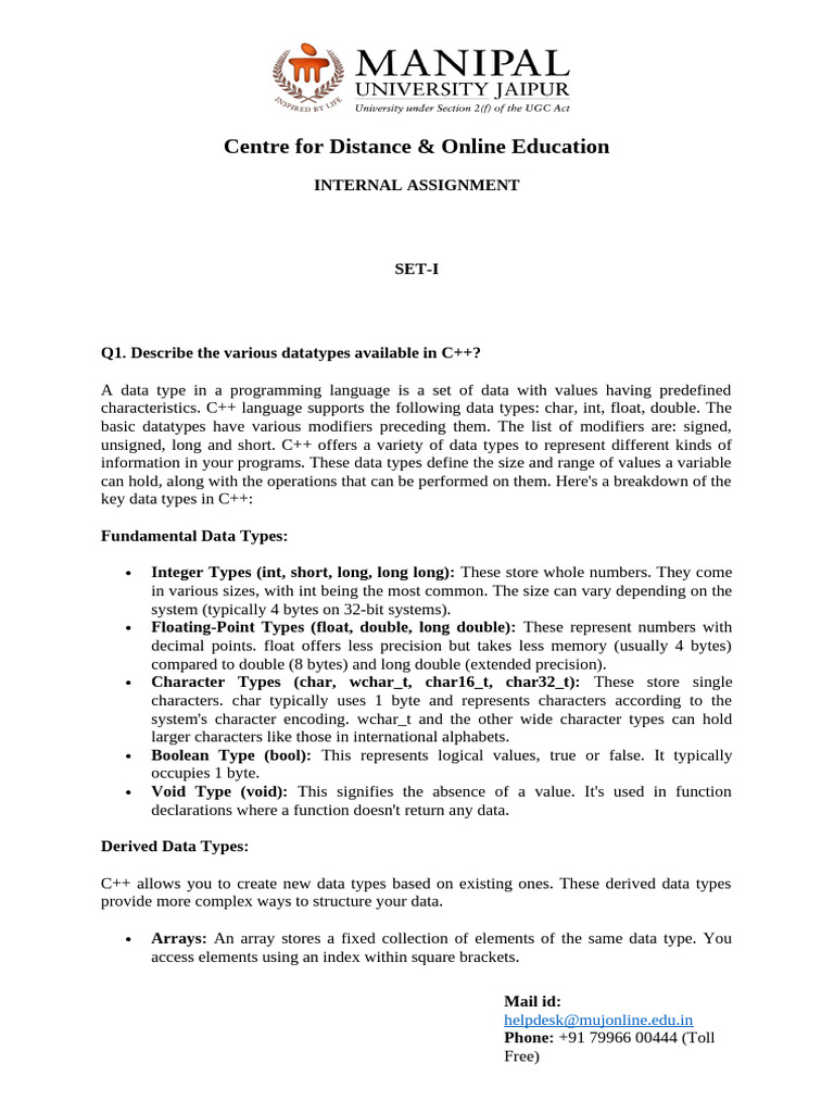 Object Oriented Programming C Sem 2 Pdf Data Type Integer Computer Science