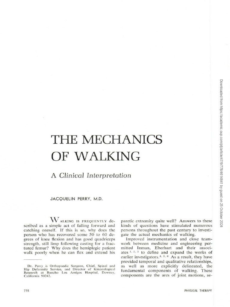 Mechanics of Walking Explained | PDF | Human Leg | Foot