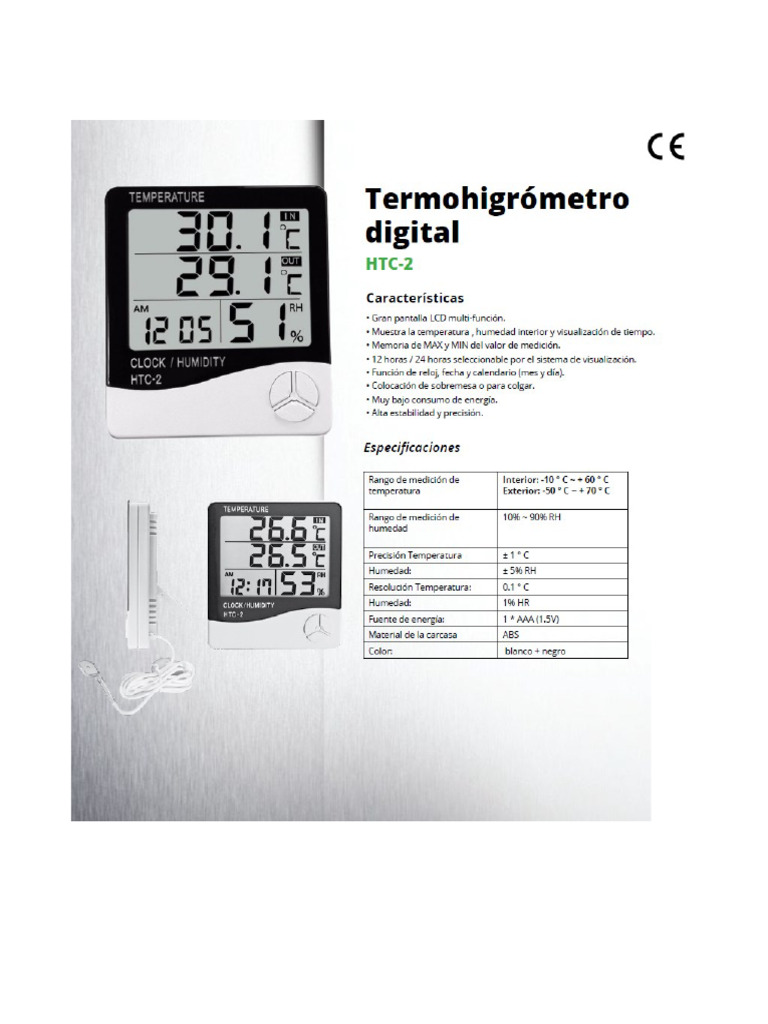 Ficha Tecnica Termohigrometro Digital | PDF