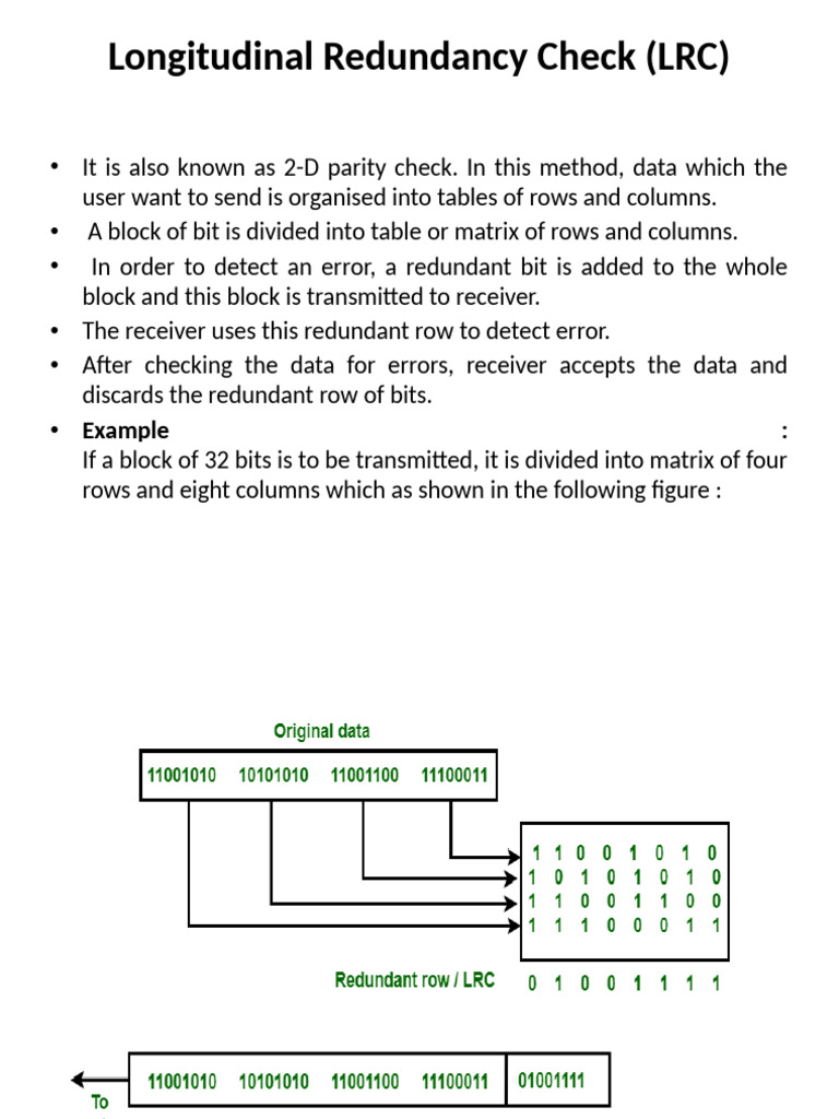 Longitudinal Redundancy Check (LRC) | PDF | Internet Protocols ...
