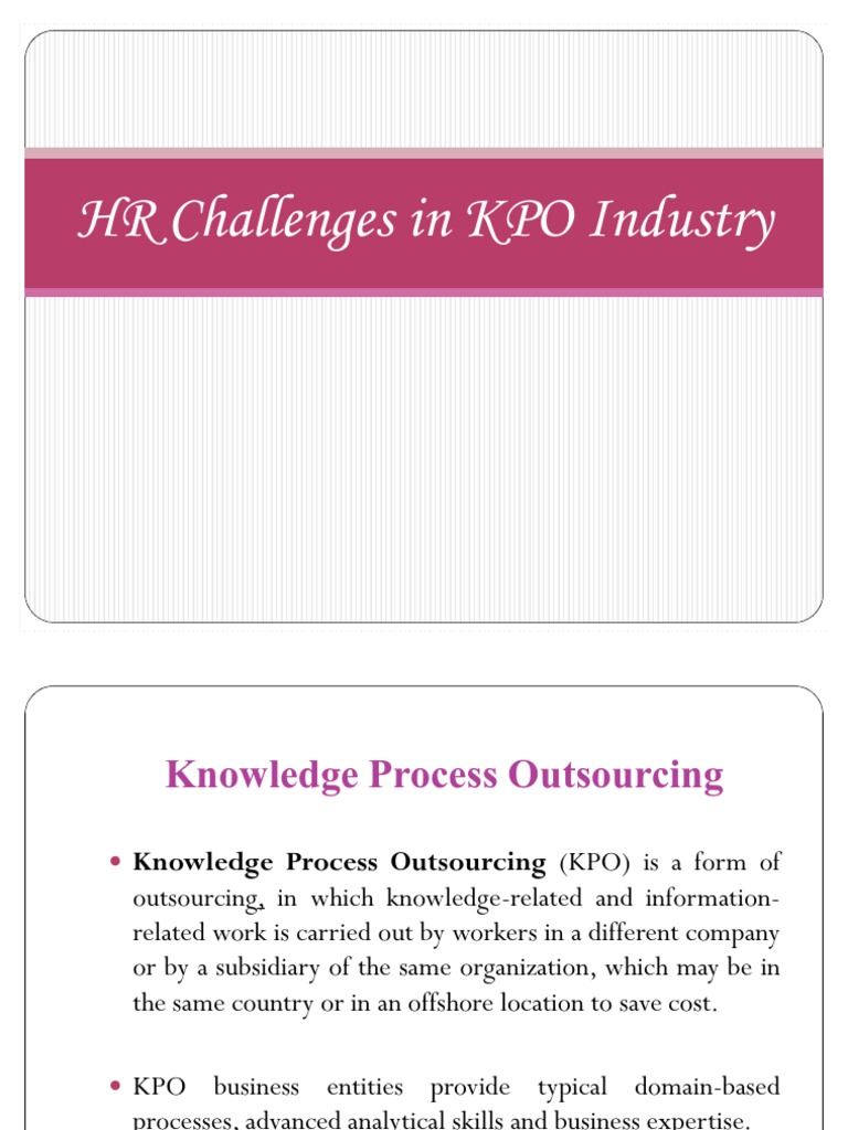 HR Challenges in KPO Industry | PDF | Outsourcing | Economies