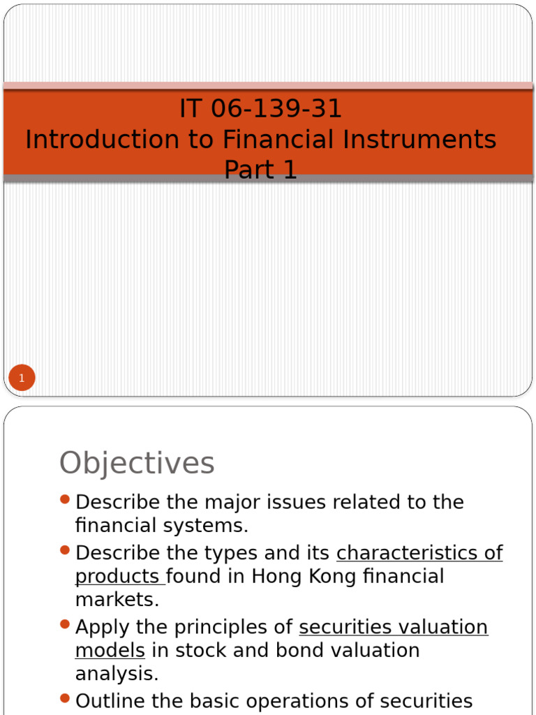 Financial Instruments 1 | PDF | Cost Of Living | Money Supply