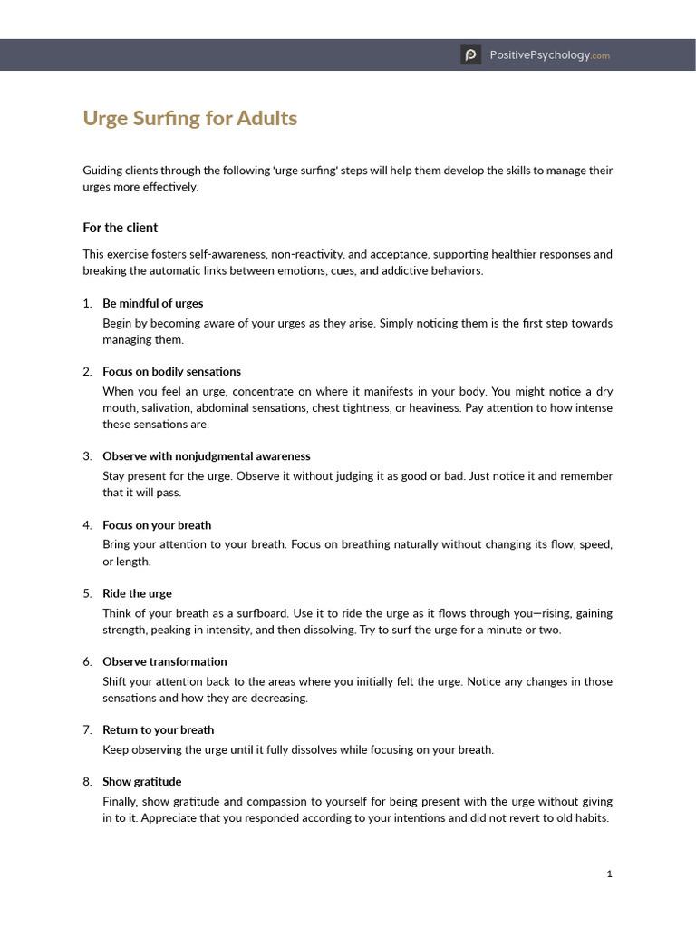 Urge-Surfing-for-Adults | PDF | Attention | Breathing