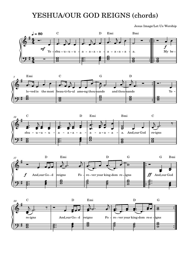 Yeshua/Our God Reigns Chords | PDF