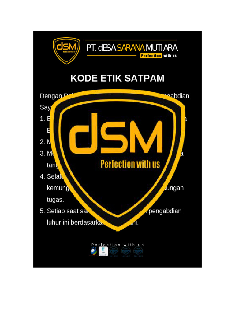 Kode Etik Satpam | PDF