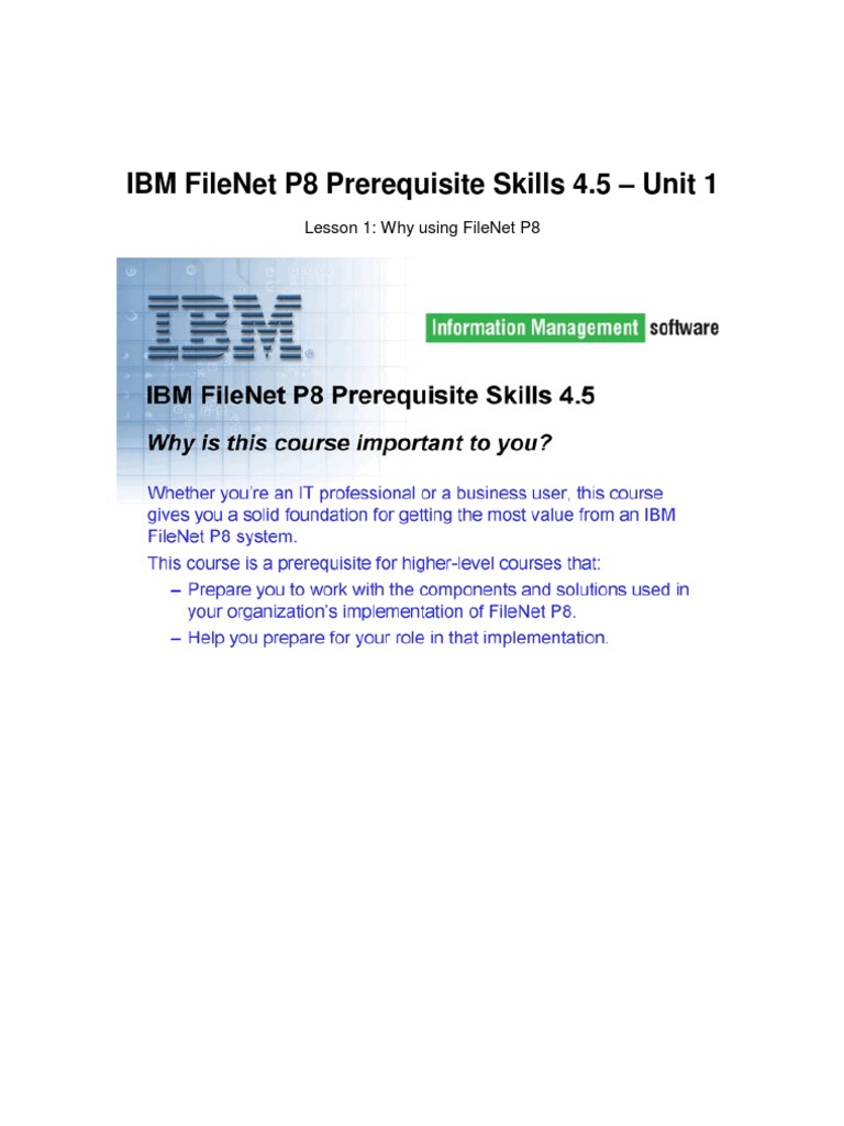 IBM FileNet P8 Prerequisite Skills 4 | PDF | Class (Computer Programming) | Inheritance (Object ...