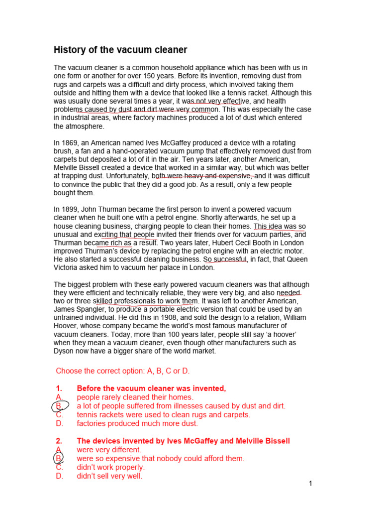 unit4 - reading - hw - đã chỉnh sửa | PDF | Vacuum Cleaner | Cleaning