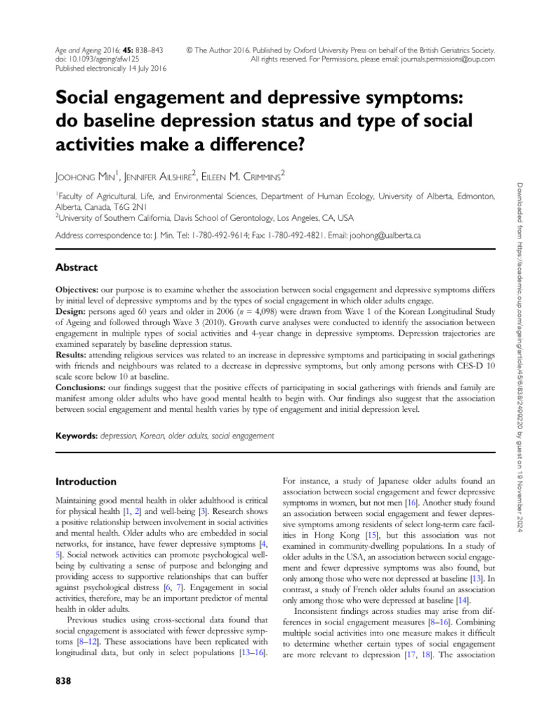 afw125 | PDF | Major Depressive Disorder | Sampling (Statistics)