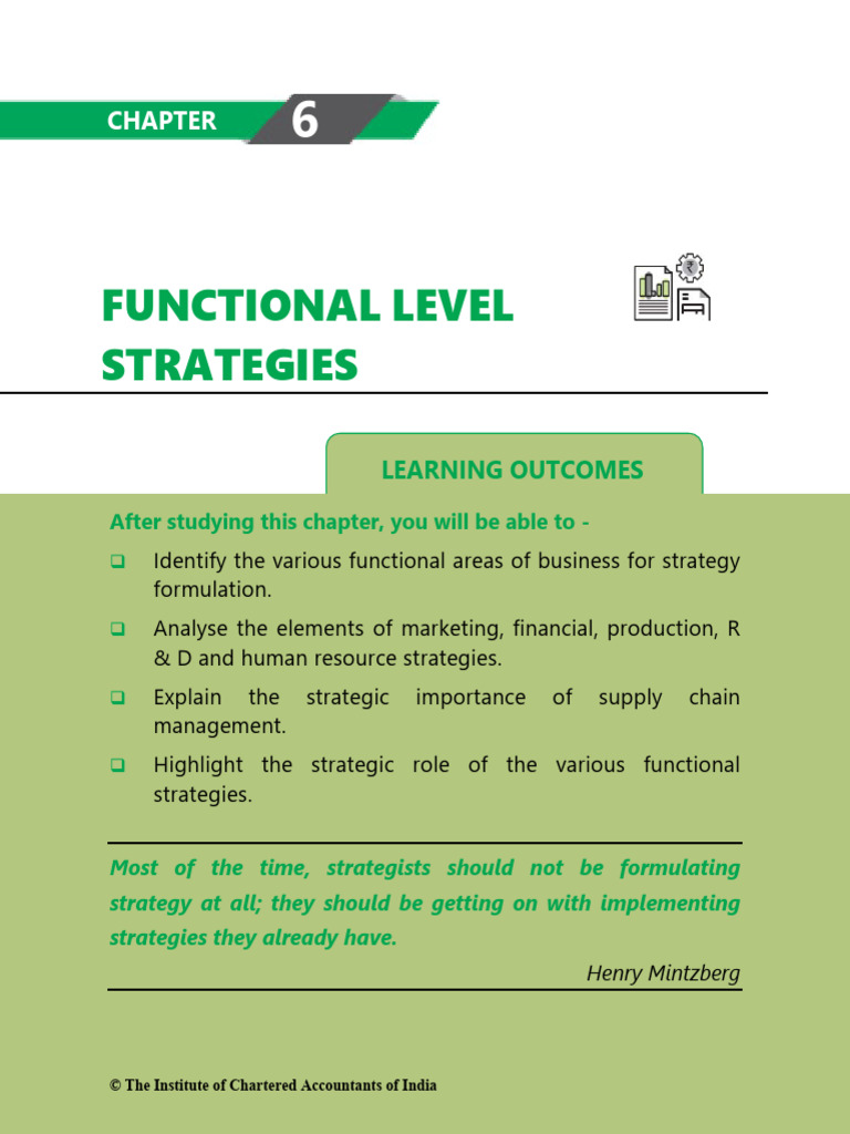 Functional Level Strategies | PDF | Marketing | Supply Chain Management