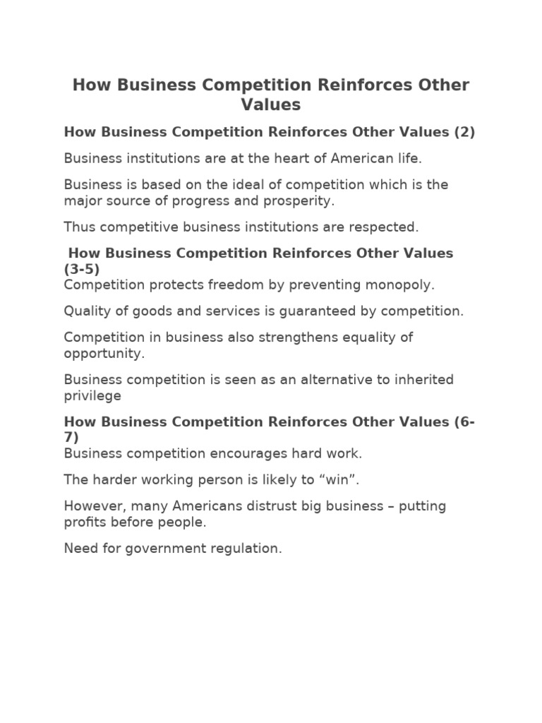 Benefits of Business Competition | PDF