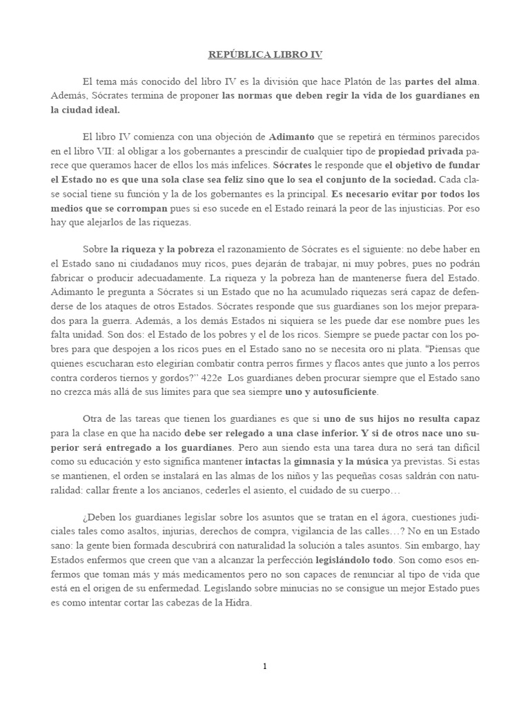 Partes del alma y justicia en Platón | PDF | Platón | Sócrates