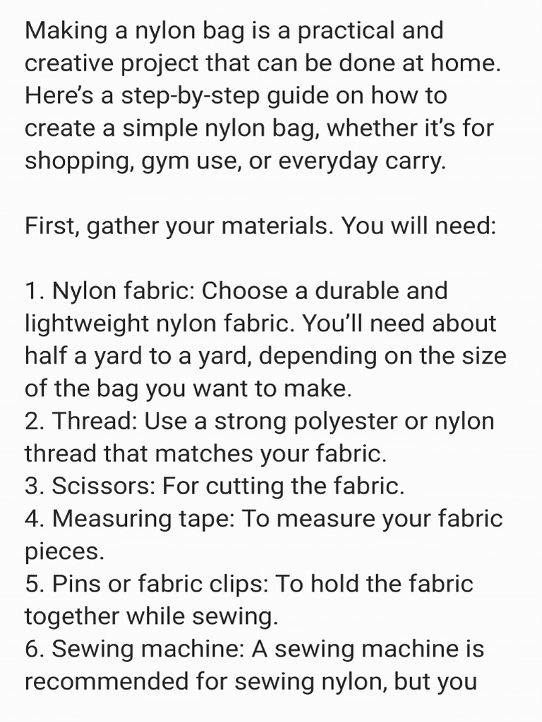 How To Make Nylon For Client Format - 241228 - 160732 | PDF