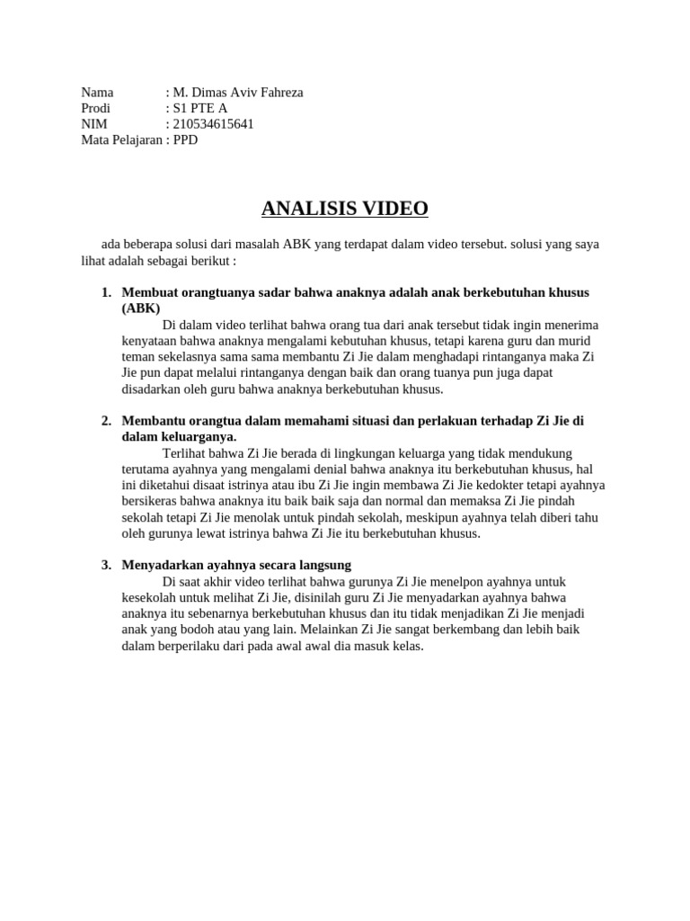 Tugas Analisis Zi Jie (PPD) | PDF