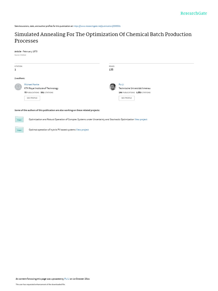 Simulated Annealing 1 | PDF | Mathematical Optimization | Distillation
