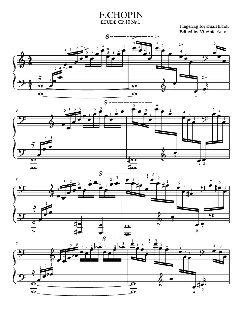 Chopin Op 10 No 1 Alternative Fingerings | PDF | Musical Compositions