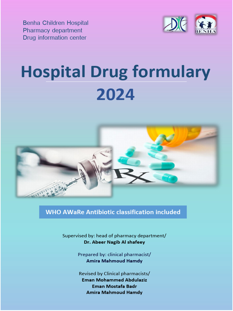 2024 Benha Children's Hospital Drug Formulary | PDF | Clinical Medicine ...