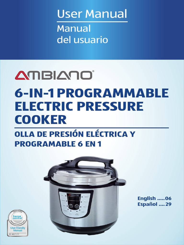 Ambiano Pressure Cooker User Manual | PDF | Pressure Cooking | Cookware ...