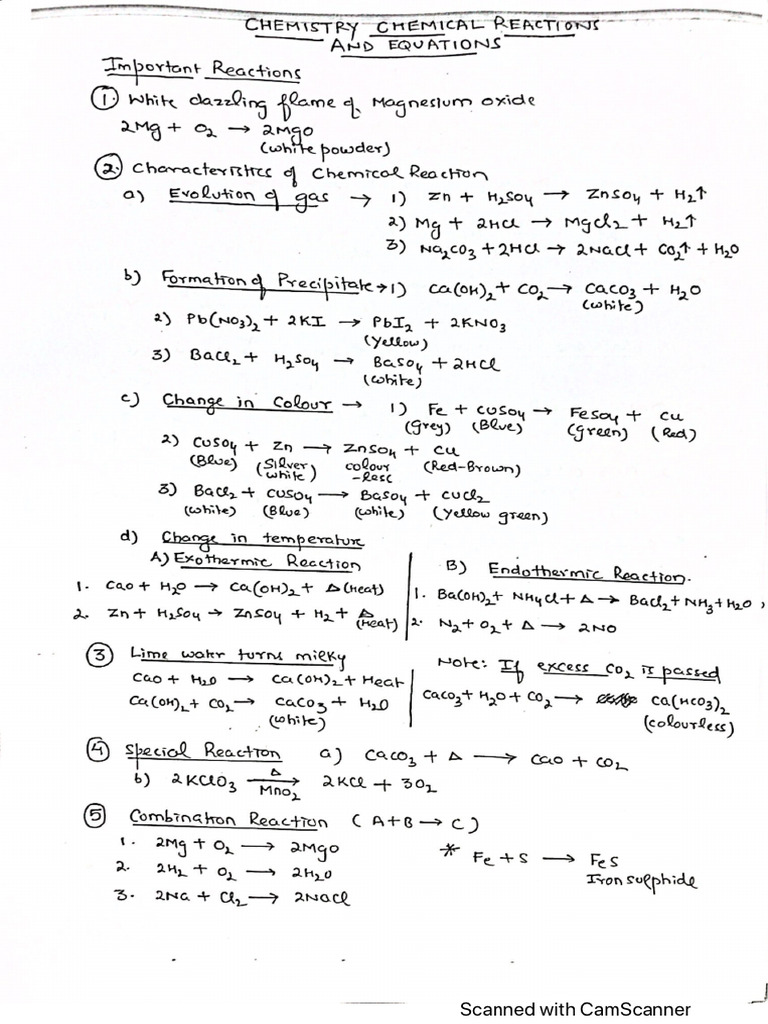 C10 Chemical Reactions-1 | PDF