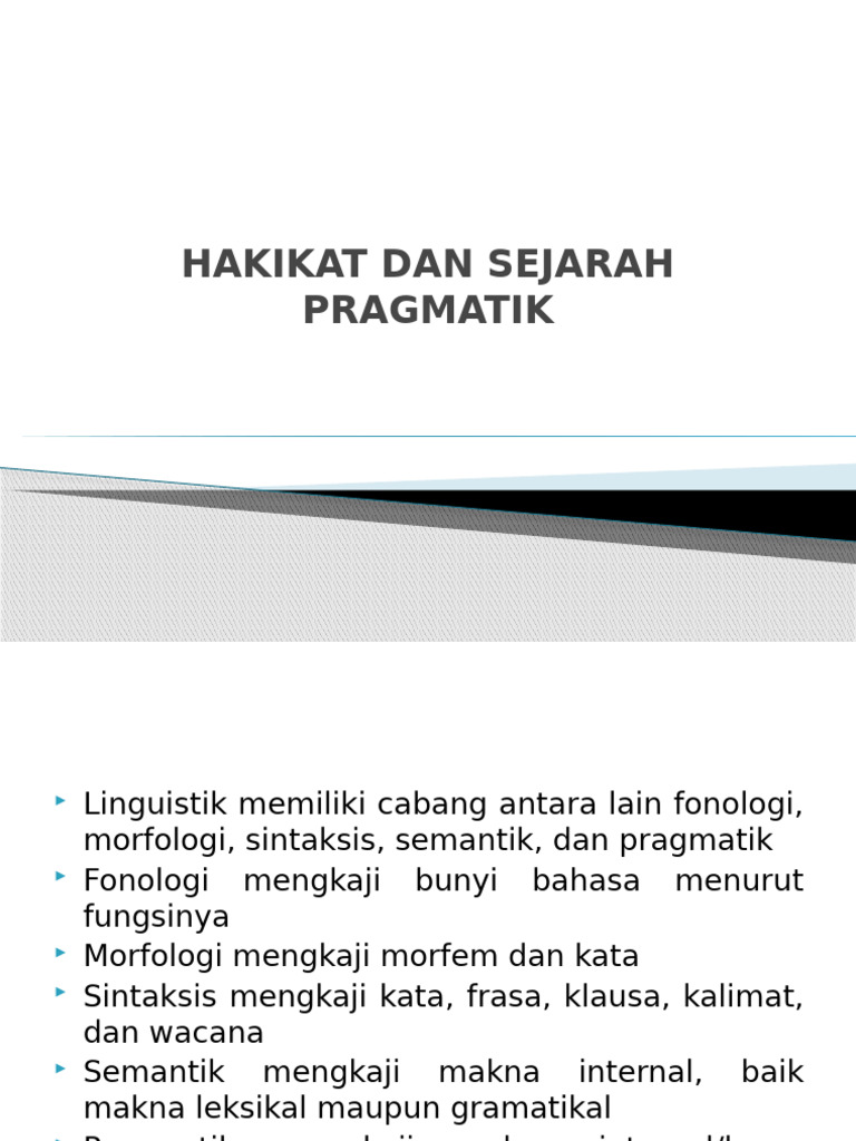 HAKIKAT DAN SEJARAH PRAGMATIK (1) | PDF