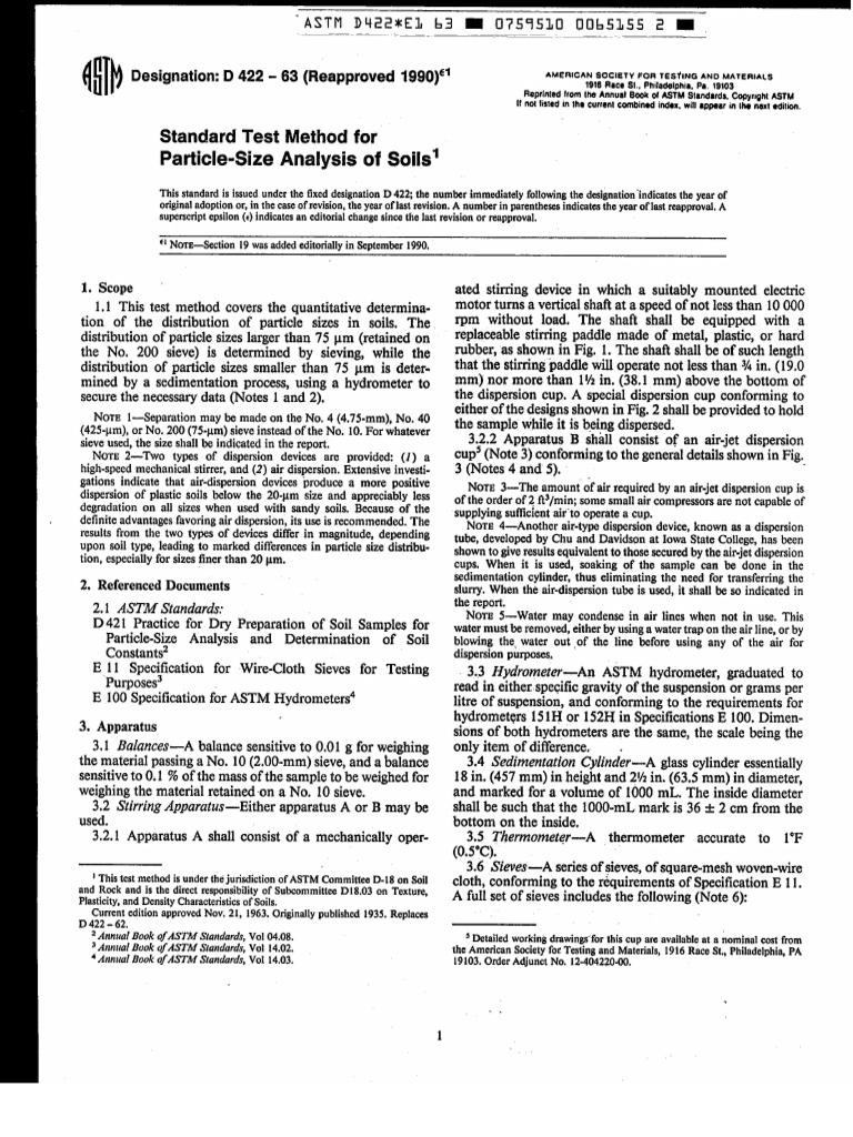 ASTM D 422 | PDF