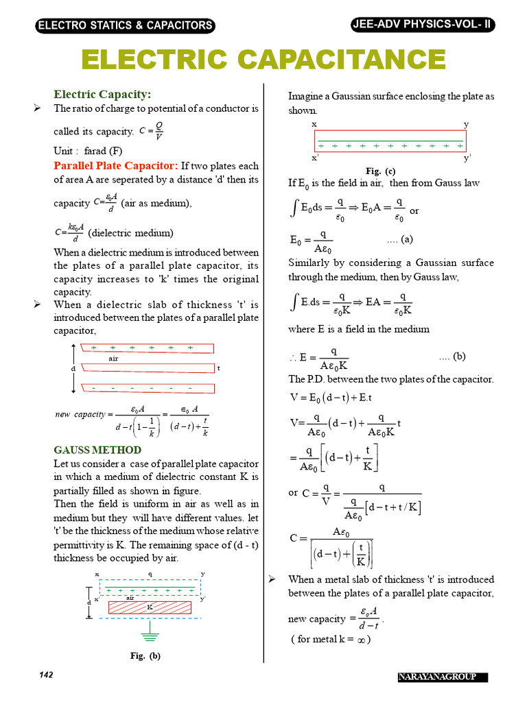 2d.ELECTRIC CAPACITANCE (142-171) | PDF | Capacitor | Capacitance