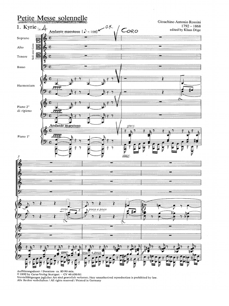 Rossini Petite Messe Solemnelle (Ed - Carus) P | PDF