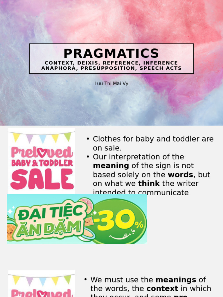 LESSON 8 Pragmatics | PDF | Linguistics | Grammar