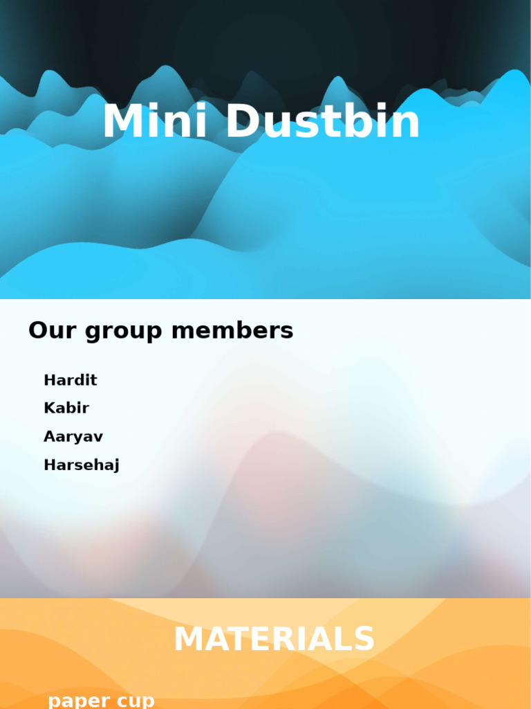 Mini Dustbin for Classroom Cleanliness | PDF