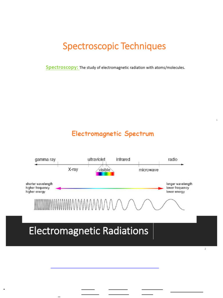 Spectroscopic Techniques Overview | PDF | Electromagnetic Radiation ...