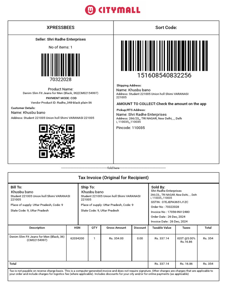 Orders Label-26-12-2024 | PDF | Invoice | Taxes