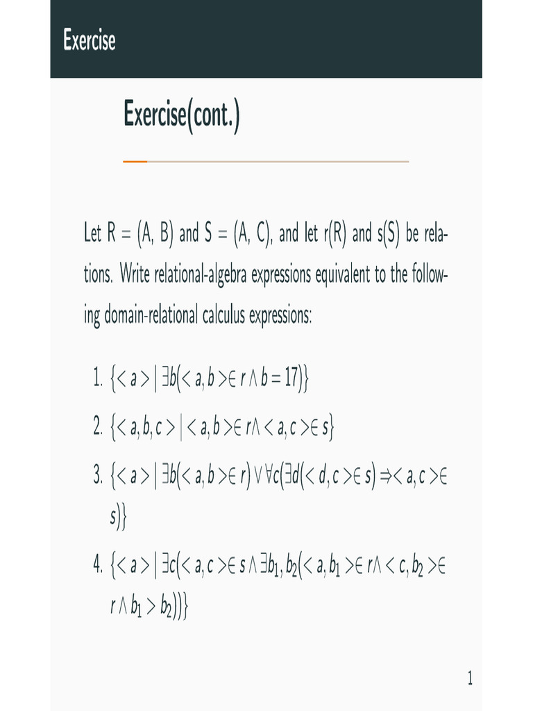 Algebra Exercise4 | PDF
