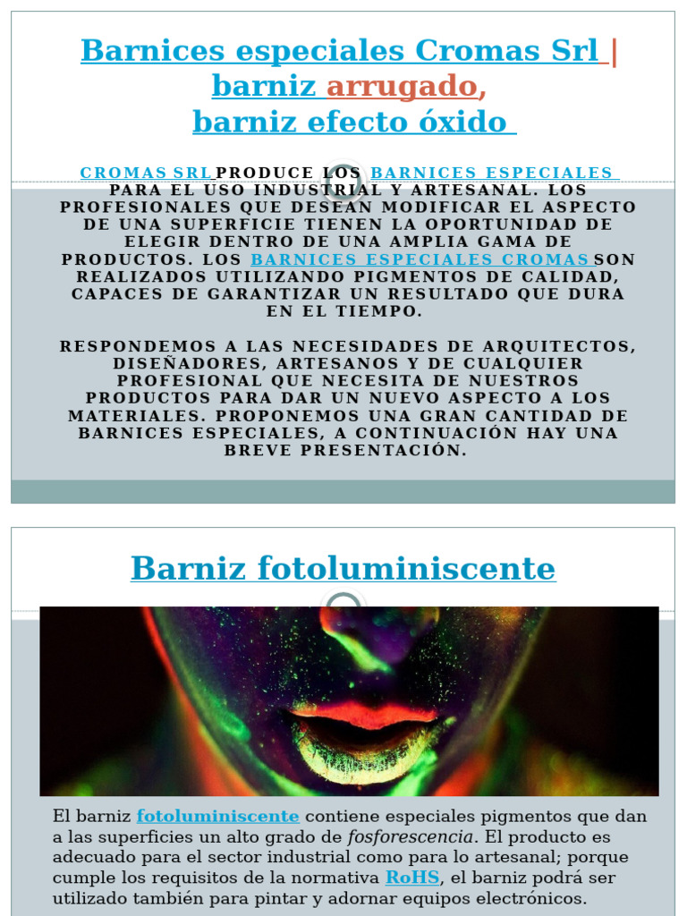Barnices Especiales para Uso Industrial | PDF | Color