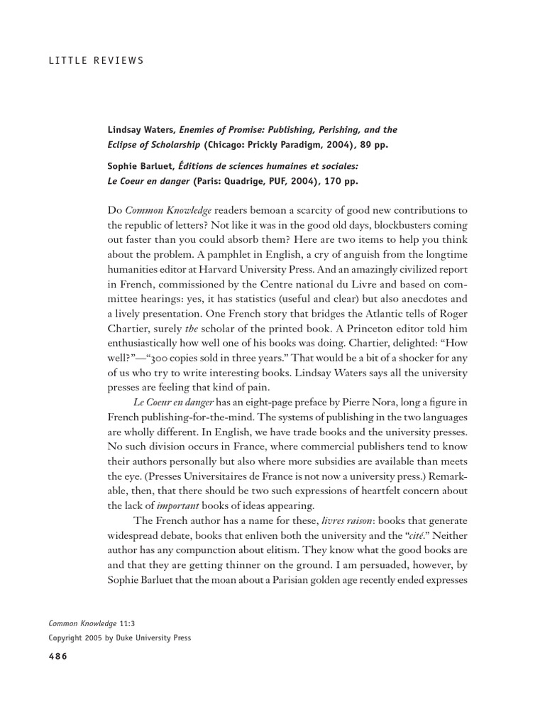 Hacking, Ian - Enemies of Promise (Review) (2005) | PDF
