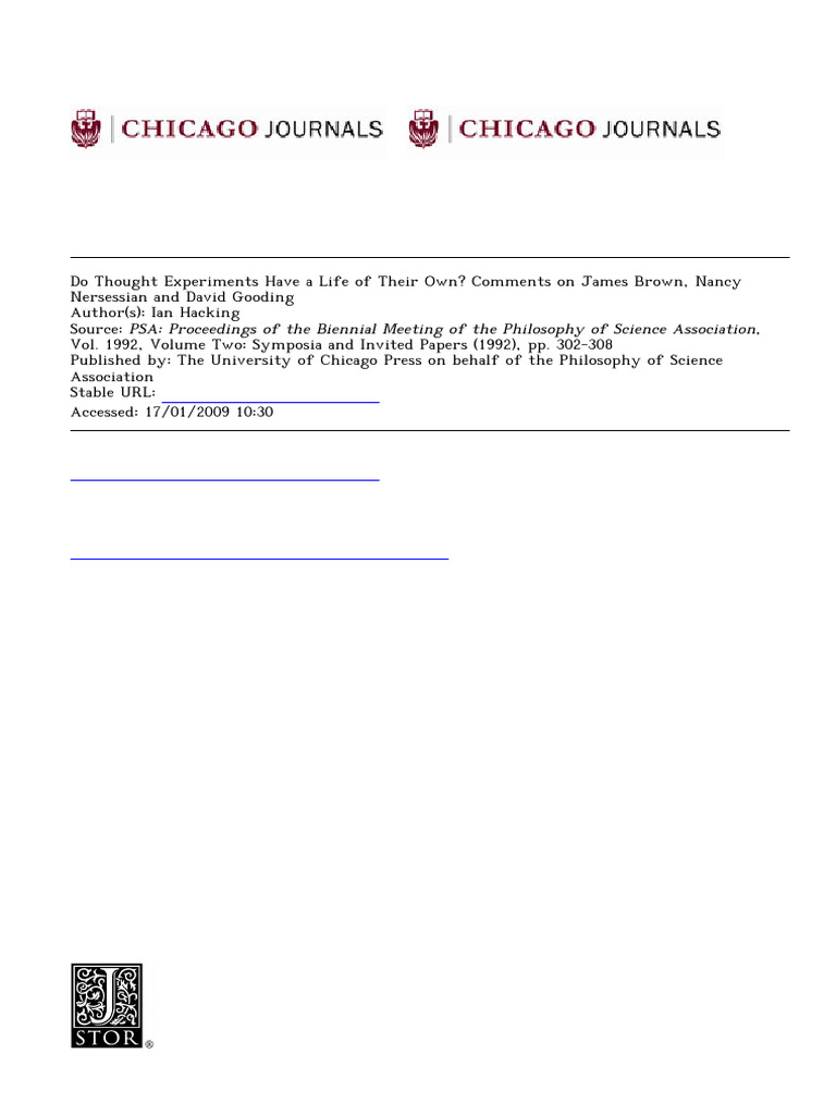 Hacking, Ian - Do Thought Experiments Have A Life of Their Own (1992 ...